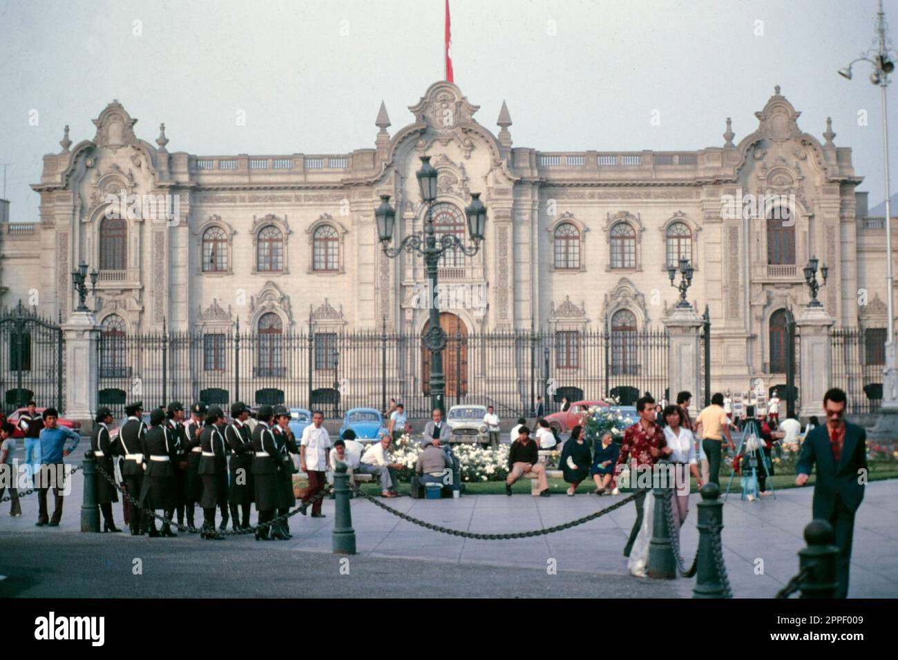 External view of the front of the Presidential Palace, Lima, Peru Dec ...