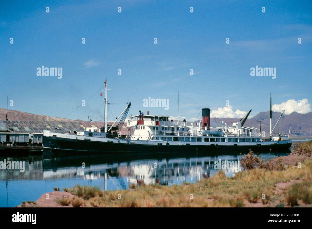 Steamship Ollanta,(built in Hull, UK), at the dockside in Guaqui ...