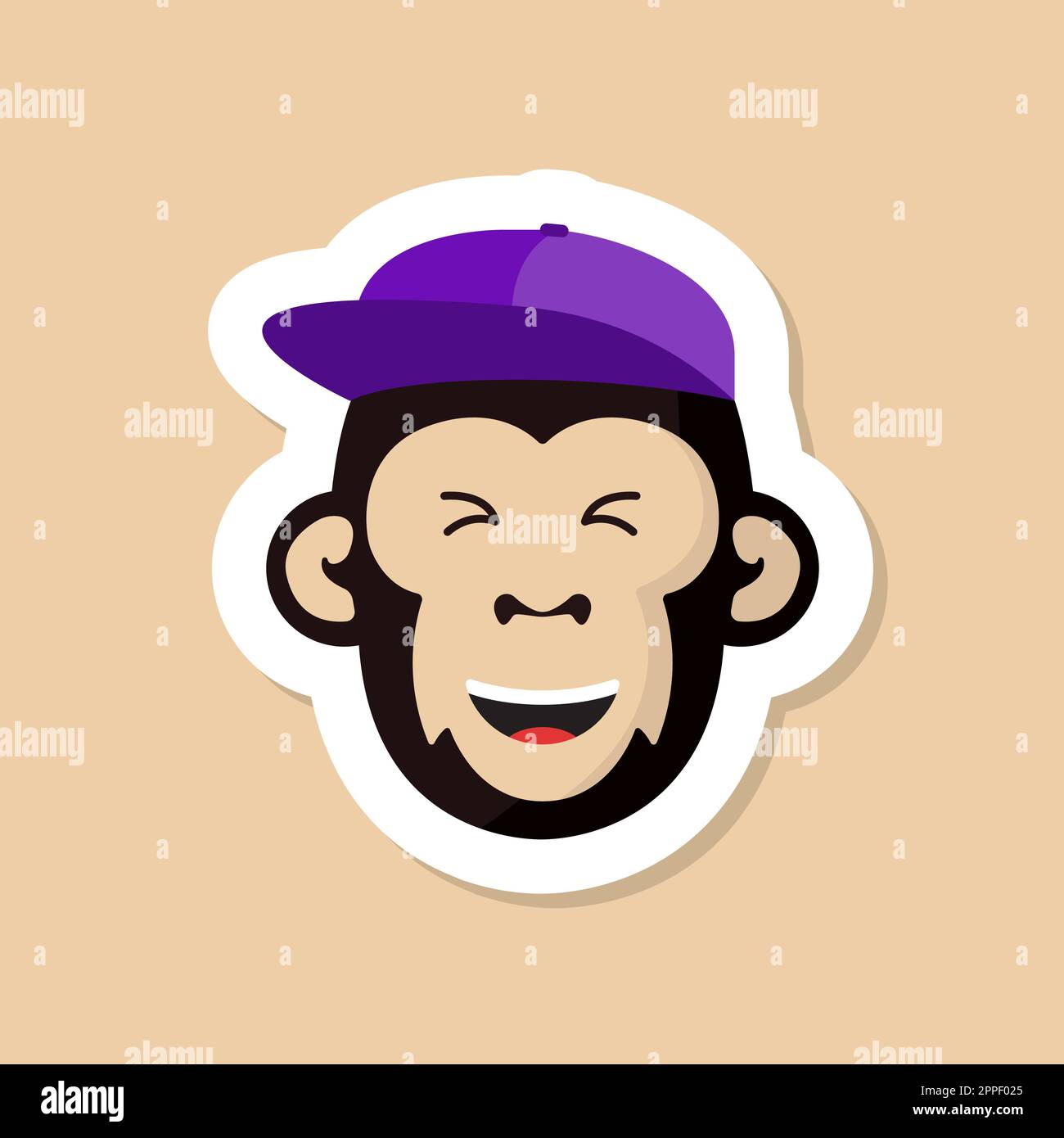 laughing monkey color vector sticker Stock Vector Image & Art - Alamy