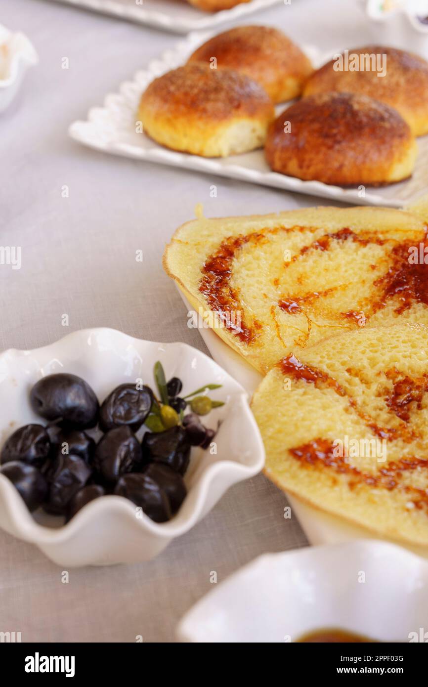 continental breakfast in morocco, Fez, morocco, africa Stock Photo - Alamy