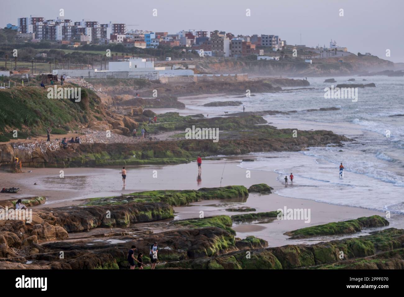 games on the beach during the tide, Asilah, morocco, africa Stock Photo ...