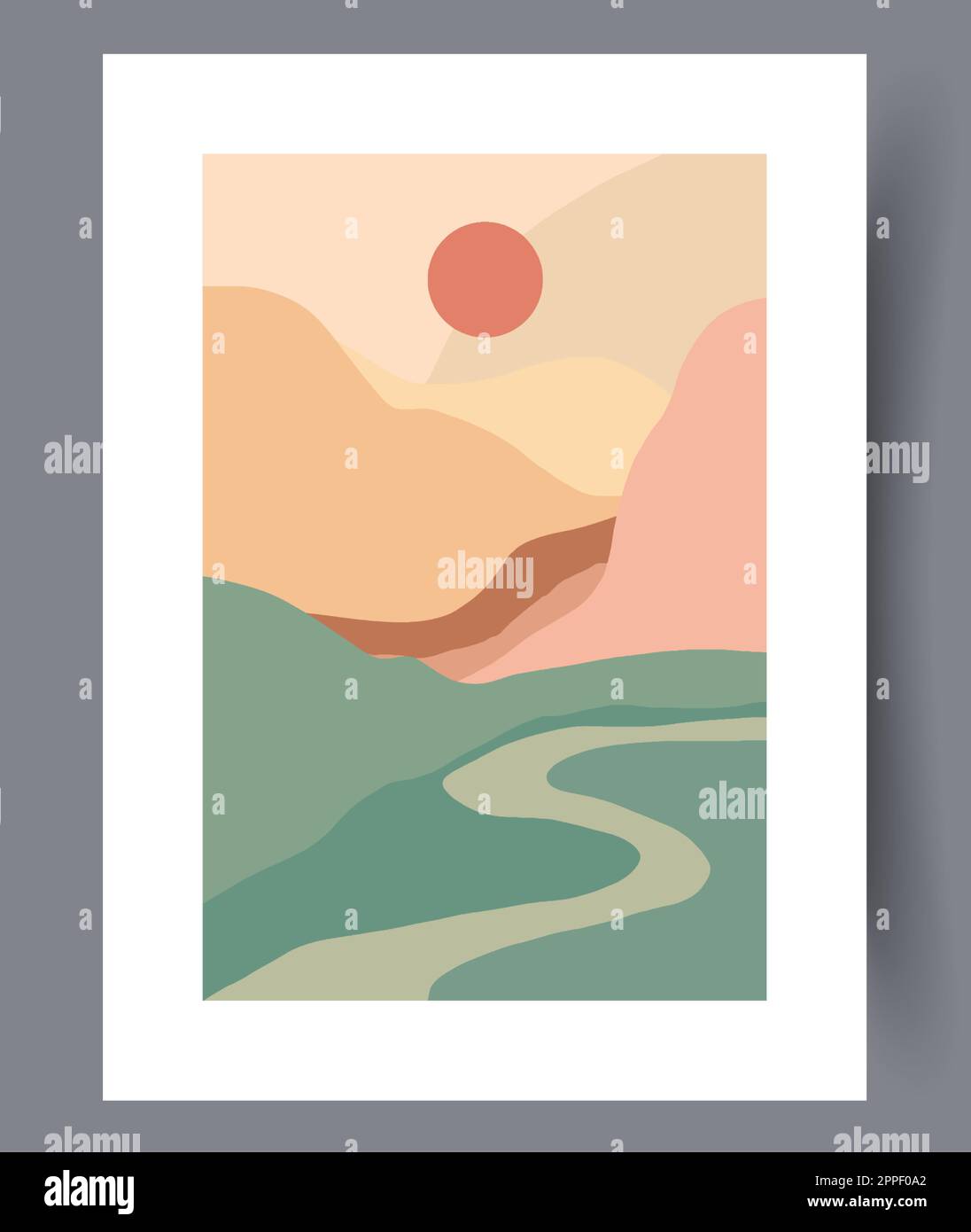 Landscape nature solar gorge wall art print Stock Vector Image & Art ...