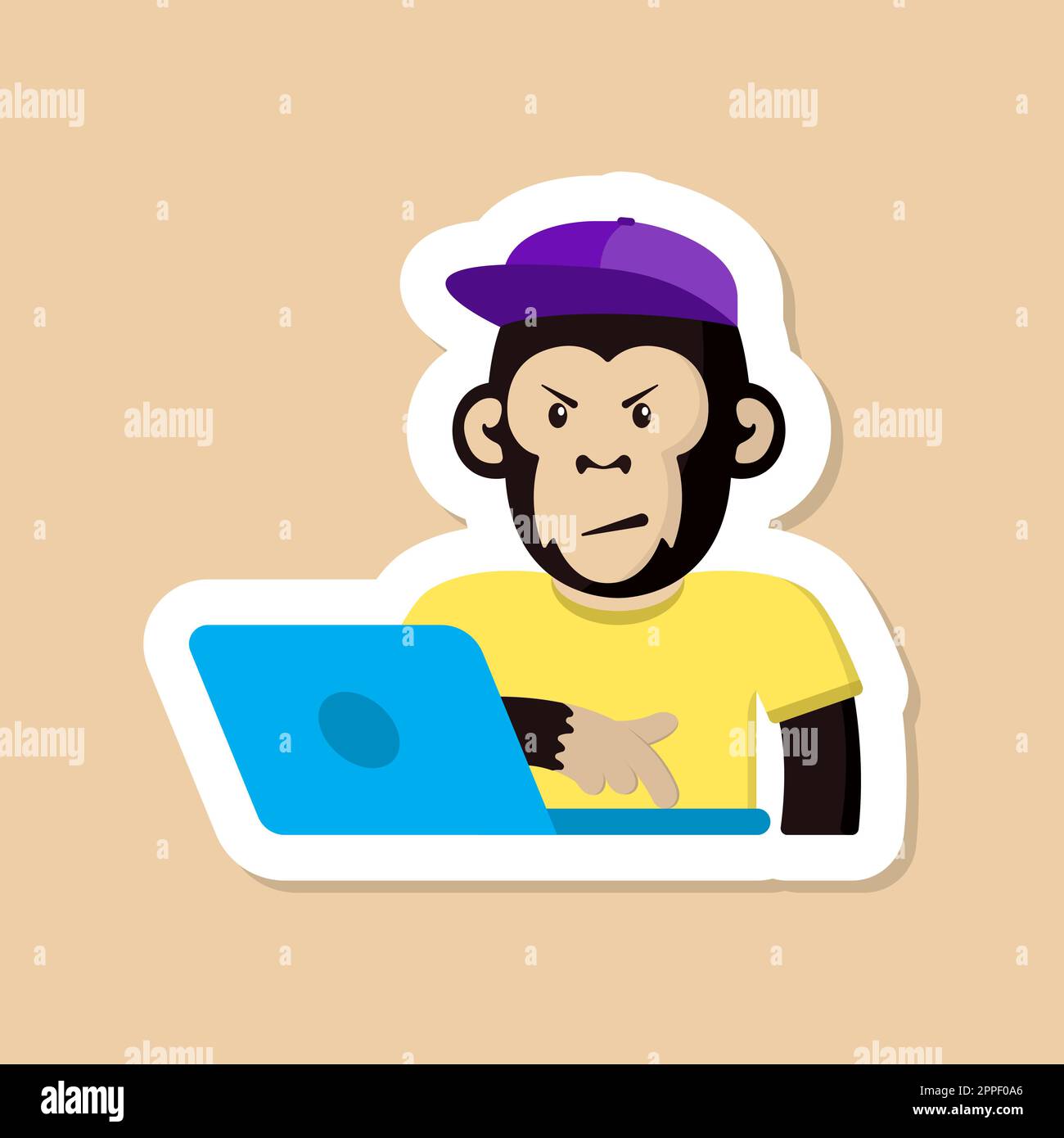 monkey color vector sticker Stock Vector Image & Art - Alamy