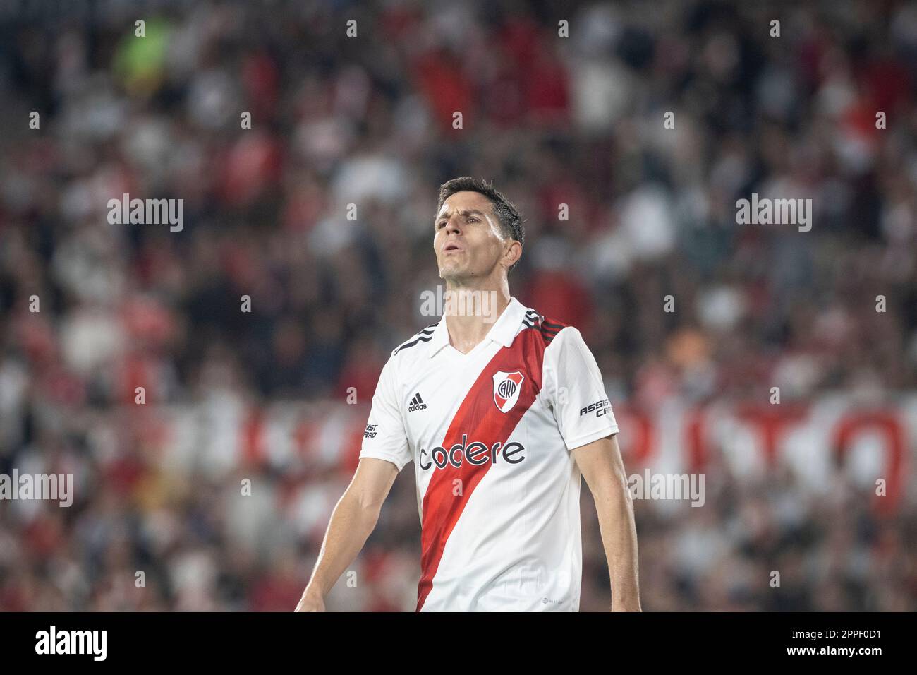 Ignacio Fernandez of River Plate reacts during a Liga Profesional 2023 ...