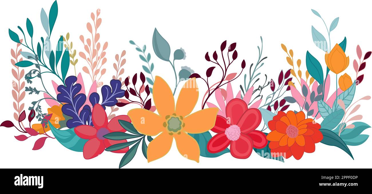 Colorful autumn wildflowers Stock Vector Images - Alamy