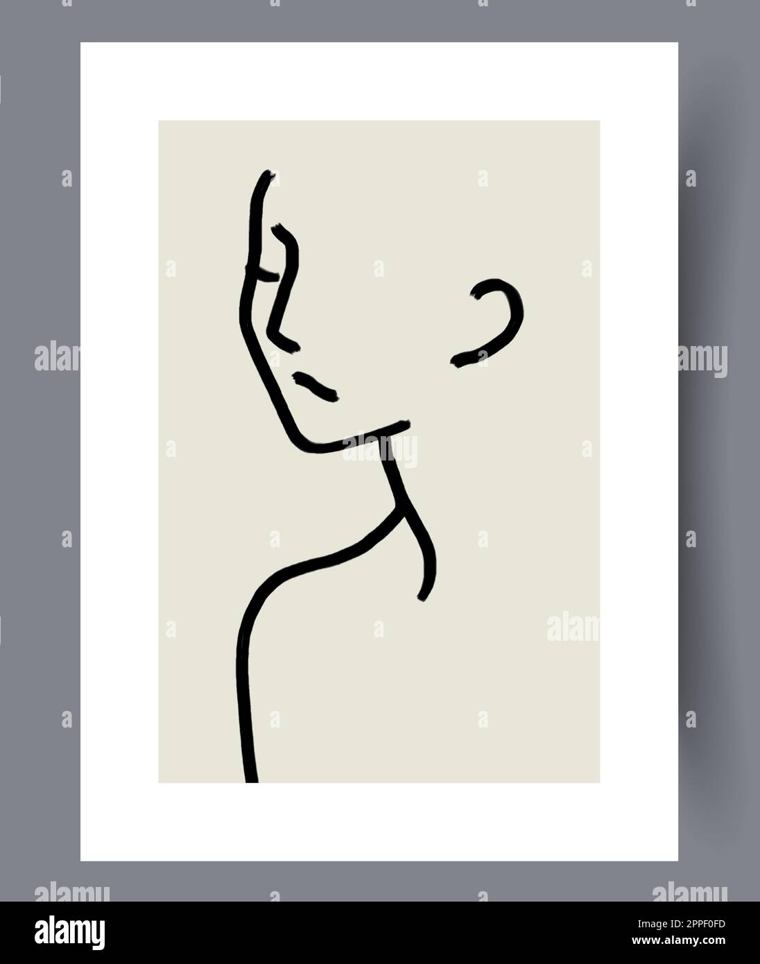 Portrait contour faceless human wall art print Stock Vector Image & Art ...