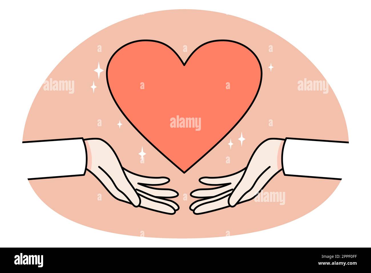 Closeup of hands holding heart symbol support healthcare or medicine ...