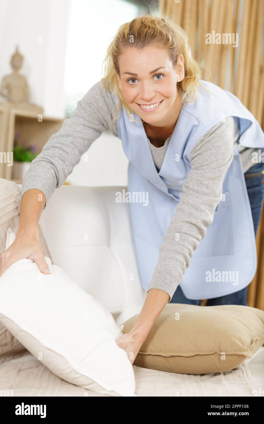 Woman chambermaid in hotel bedroom hi-res stock photography and images ...