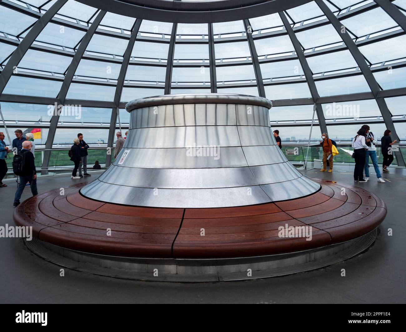 Berlin, Germany - May 2022: View of the Reichstag dome. The dome is a ...