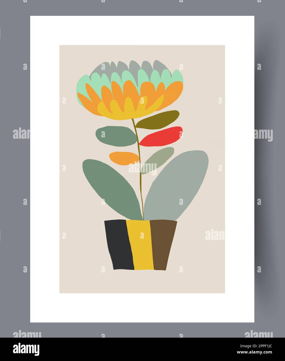 Still life vase floral bud wall art print Stock Vector Image & Art - Alamy