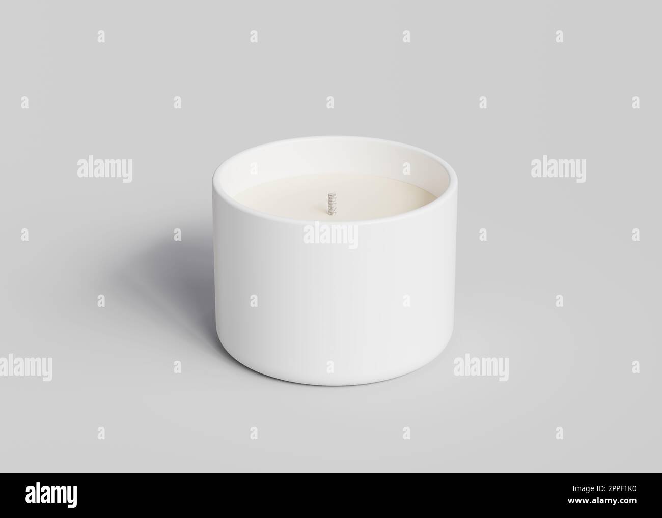 White ceramic candle jar without lid mockup, 3D render Stock Photo - Alamy