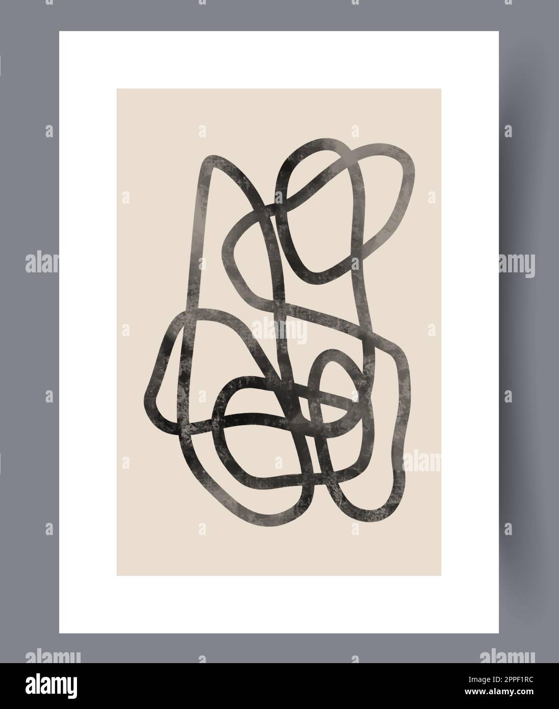 Abstract lines aesthetic minimalism wall art print Stock Vector Image ...