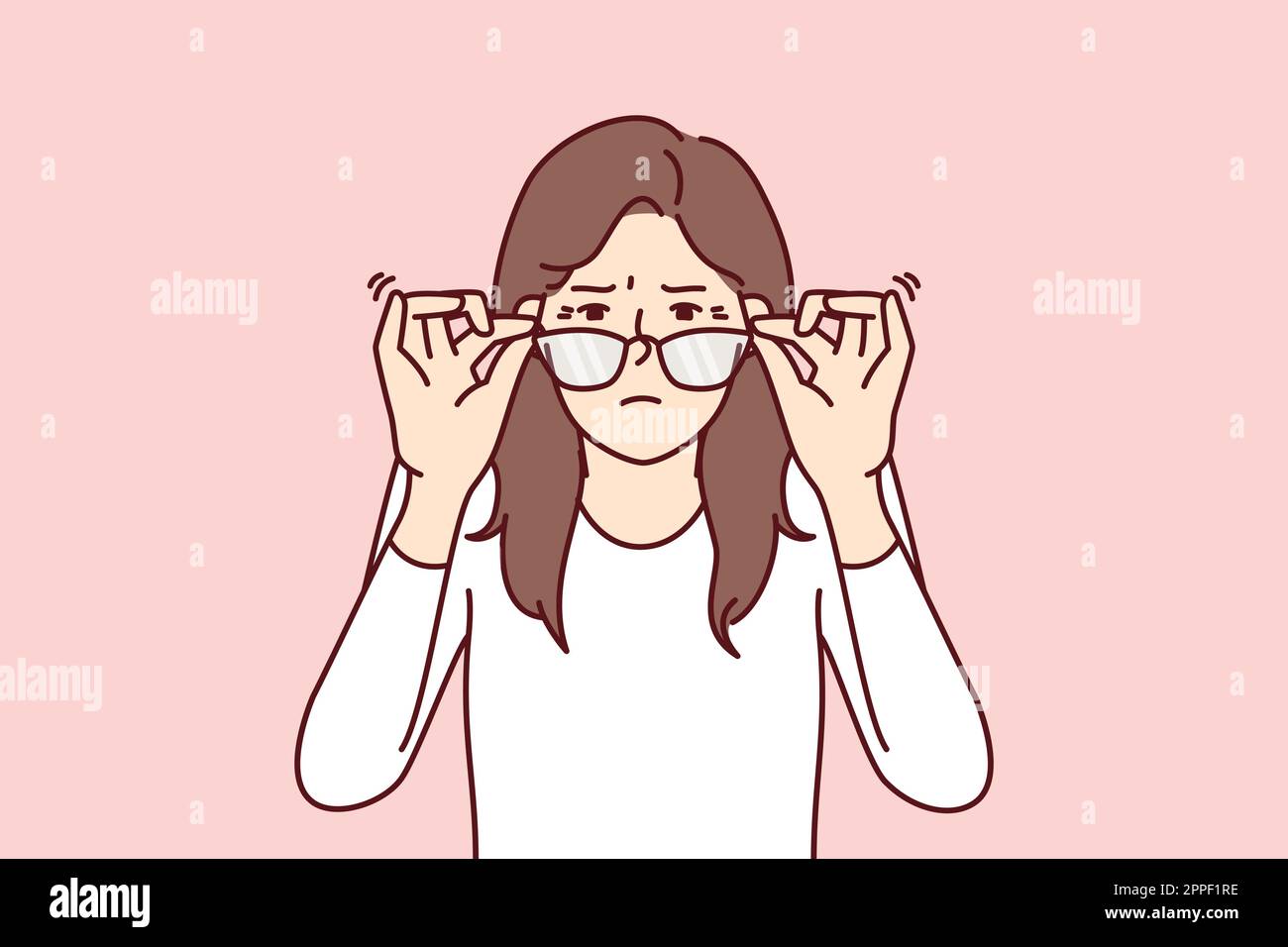 Woman touching eye Stock Vector Images - Alamy
