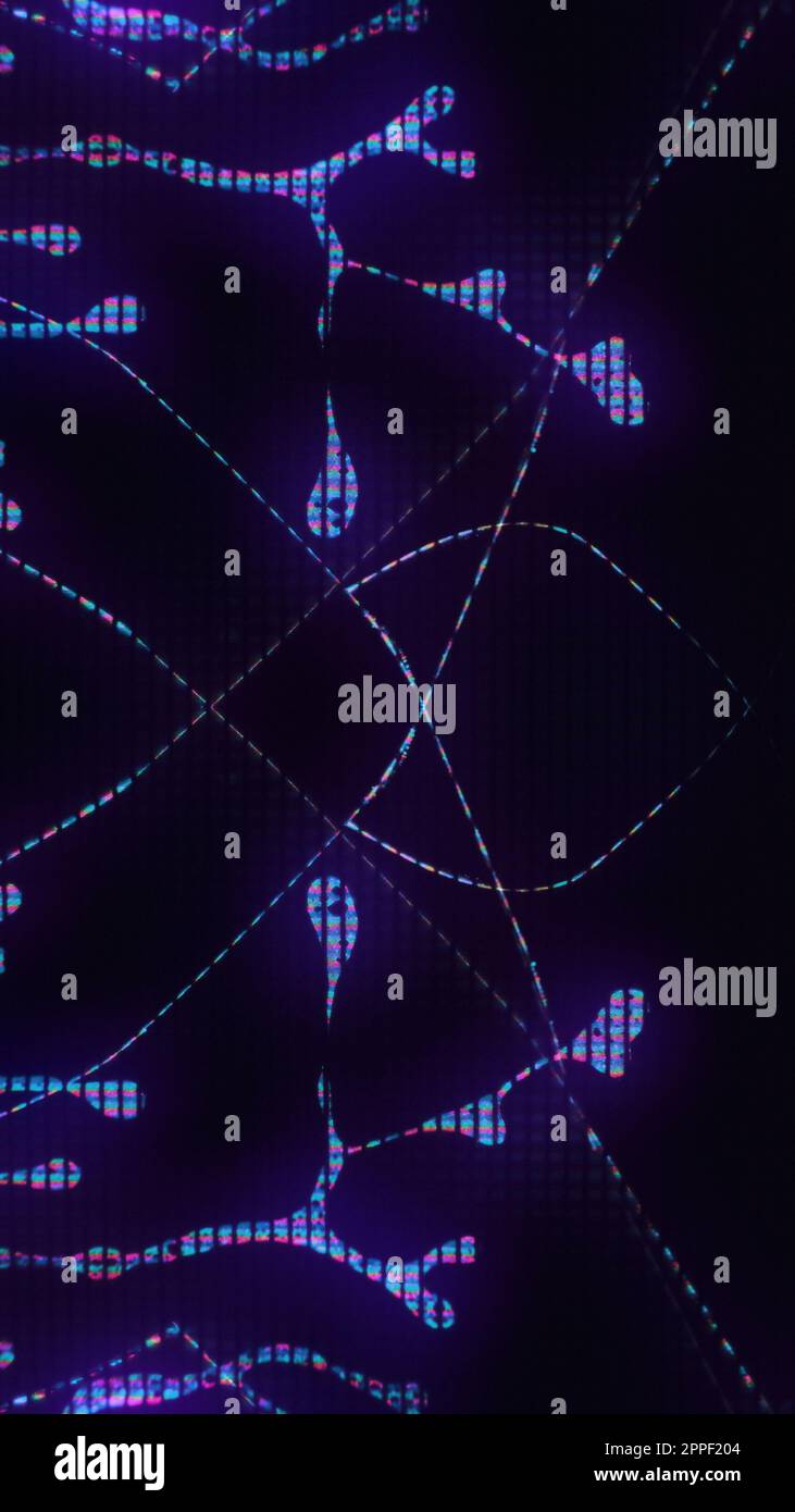 Digital art glitch fluid neon purple color glow Stock Photo - Alamy