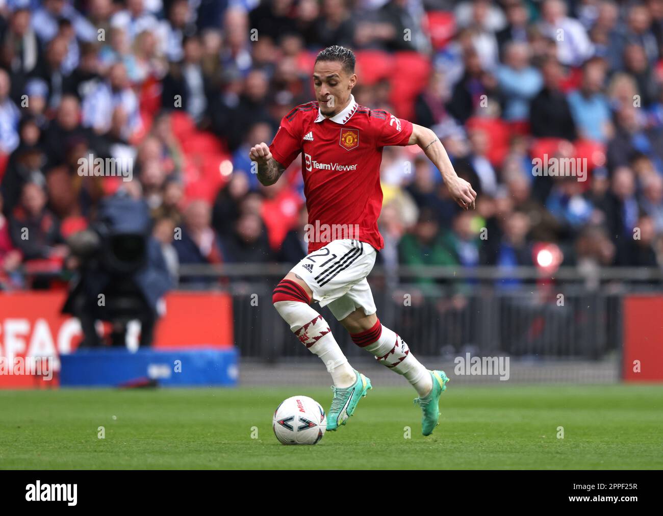 London, UK. 23rd Apr, 2023. Antony (MU) at the Emirates FA Cup Semi ...