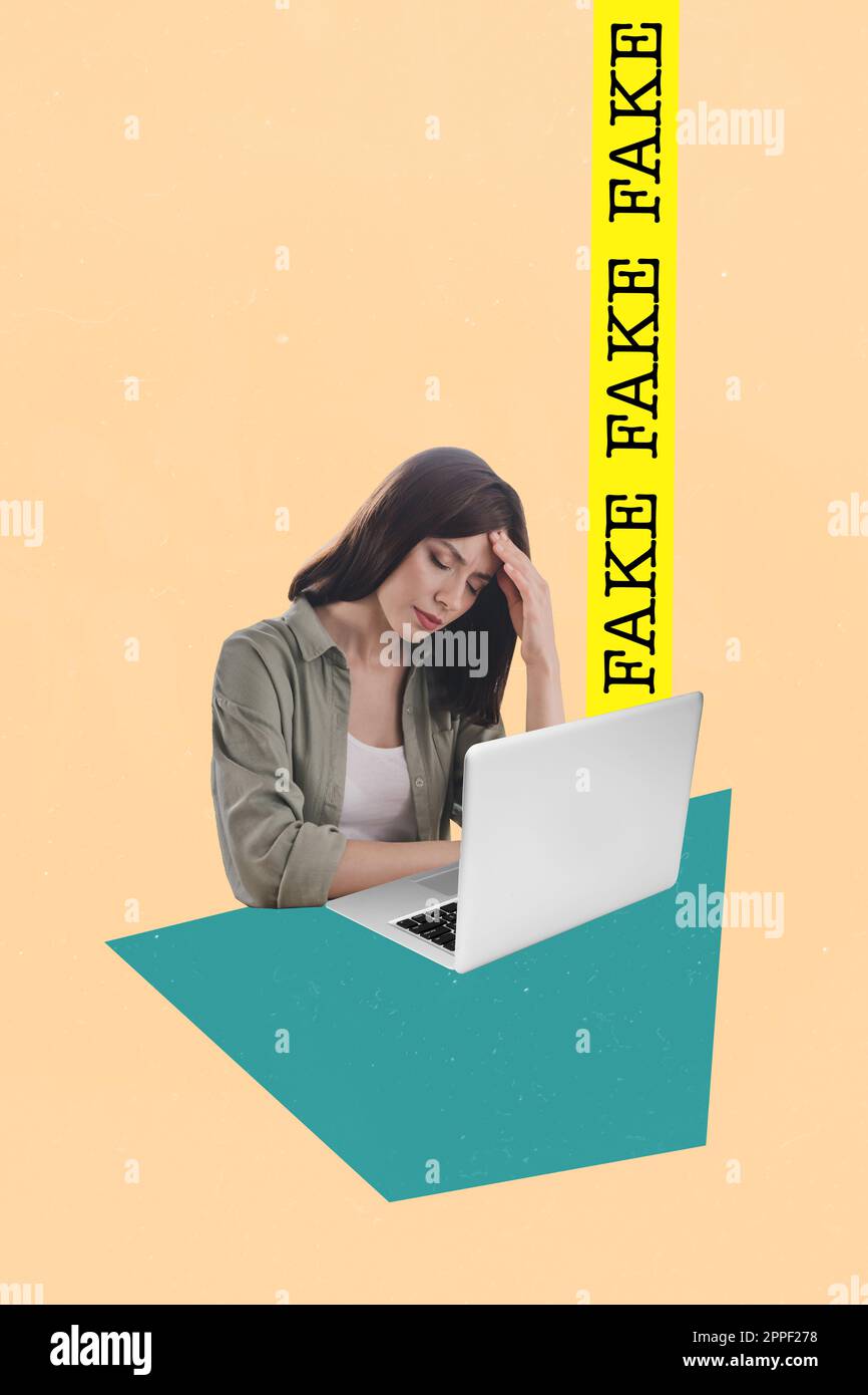 Collage sketch image artwork pinup pop picture of sad woman suffer pain ...