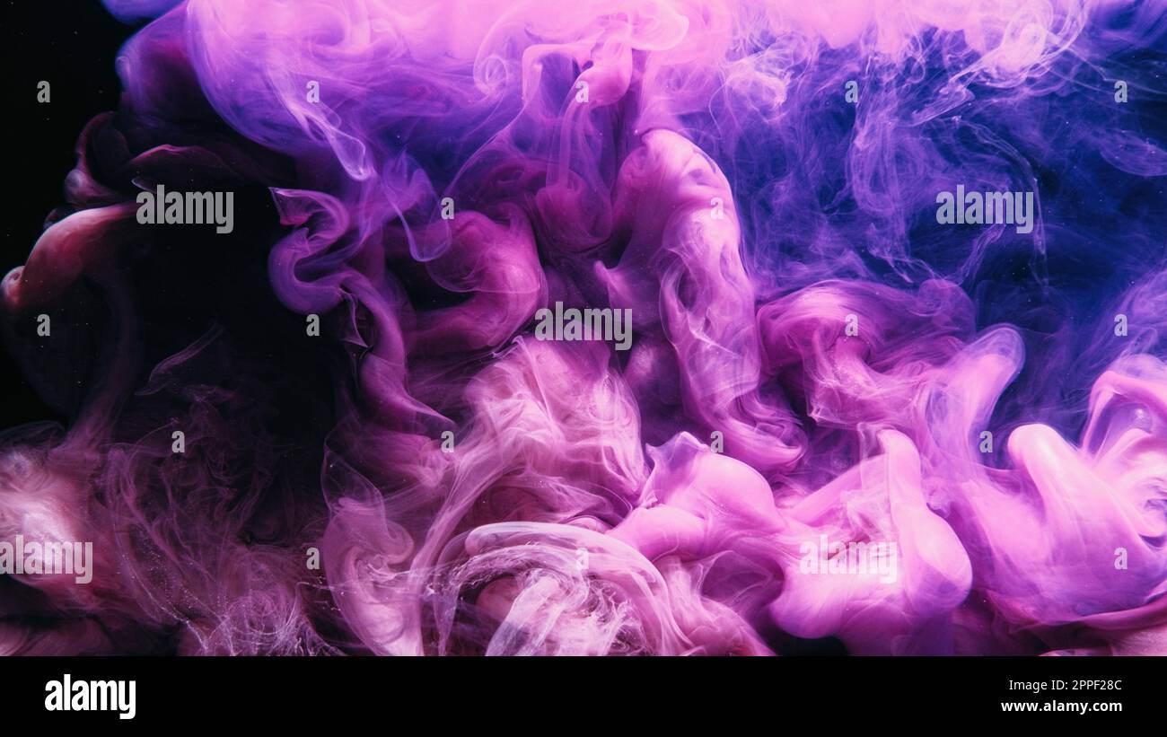 Color smoke paint splash ink water mix pink blue Stock Photo - Alamy