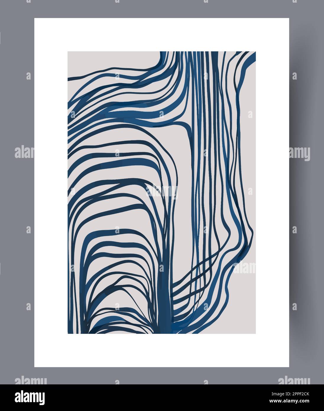 Abstract minimalism striped sketch wall art print Stock Vector Image ...