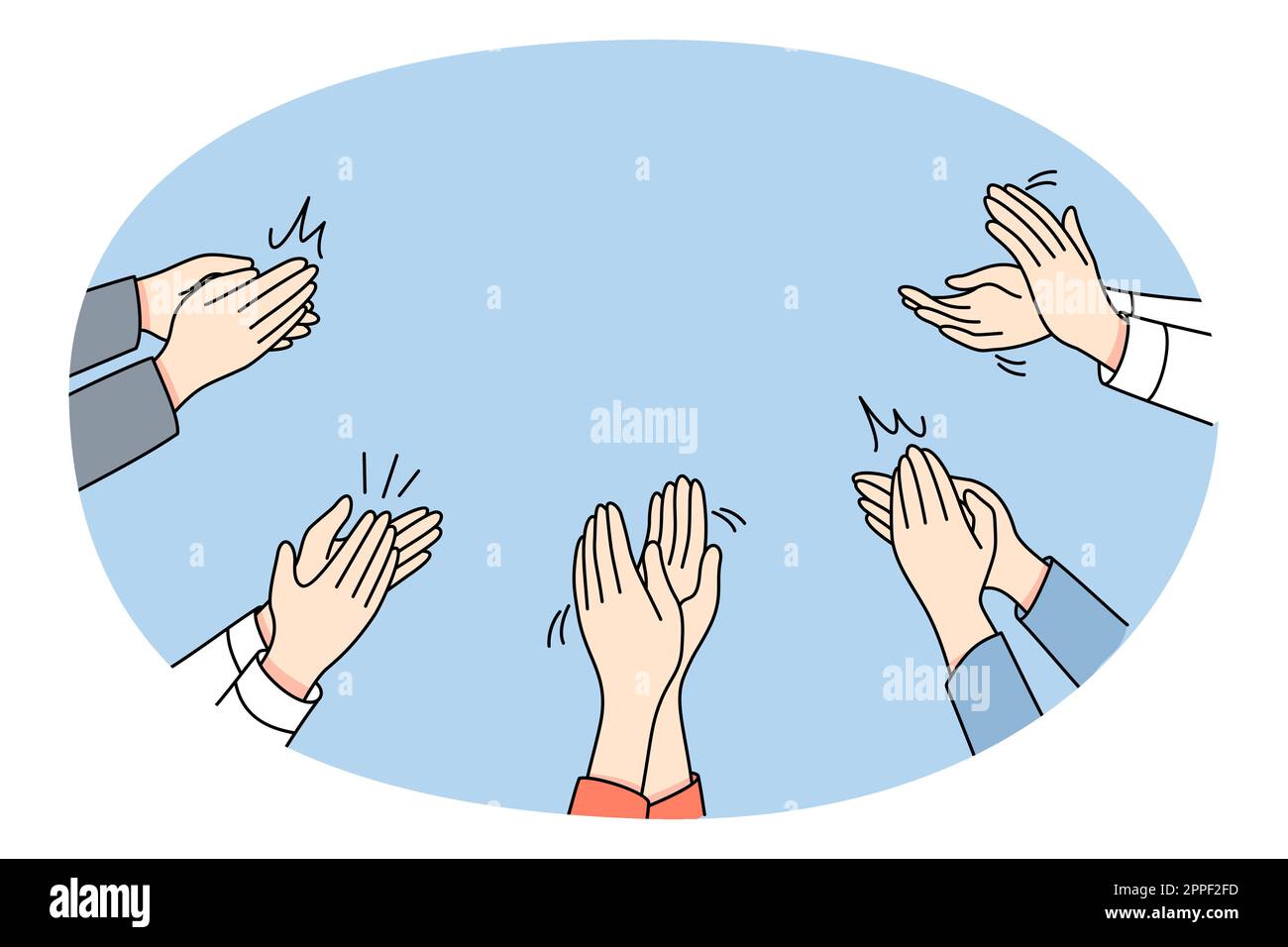Close up of diverse people clap hands show appreciation and ...