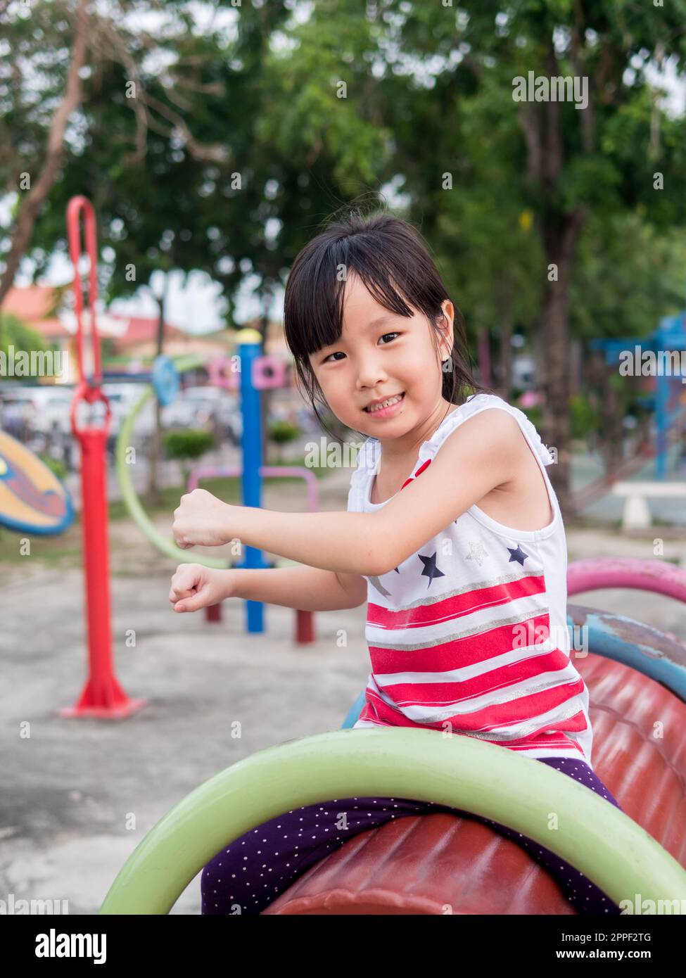 Happy asian baby child playing on playground Stock Photo - Alamy