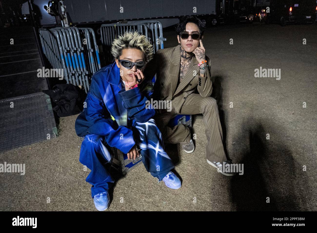 DPR LIVE, left, and DPR IAN pose at the Coachella Music and Arts ...