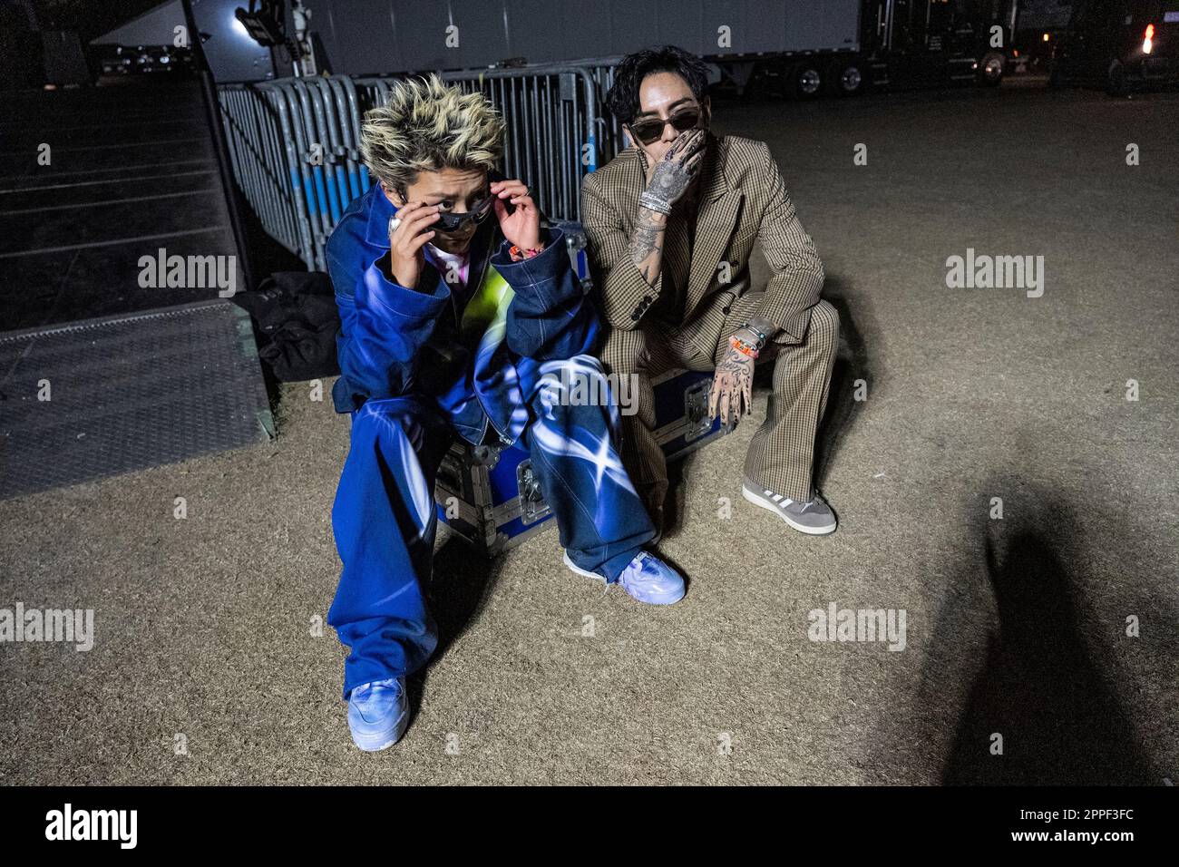 DPR LIVE, left, and DPR IAN pose at the Coachella Music and Arts ...
