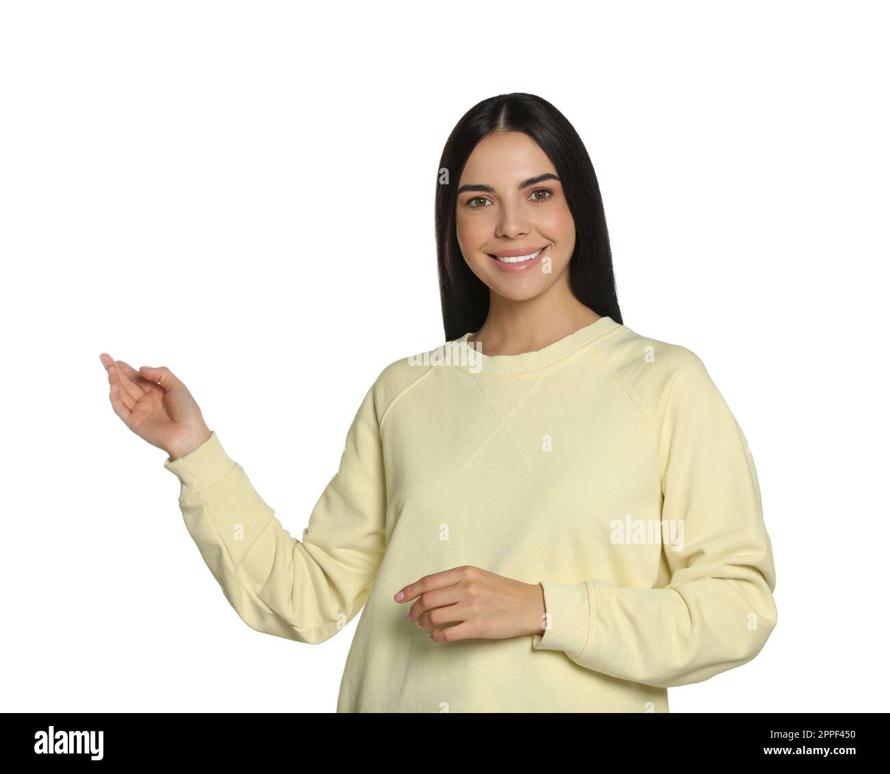 Beautiful young tv newscaster hi-res stock photography and images - Alamy