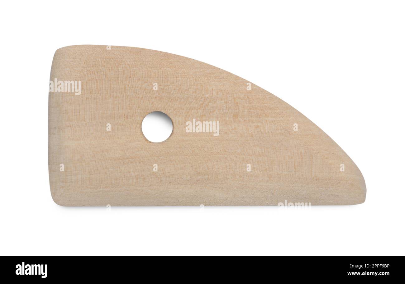 Wooden rib for clay modeling isolated on white, top view Stock Photo ...