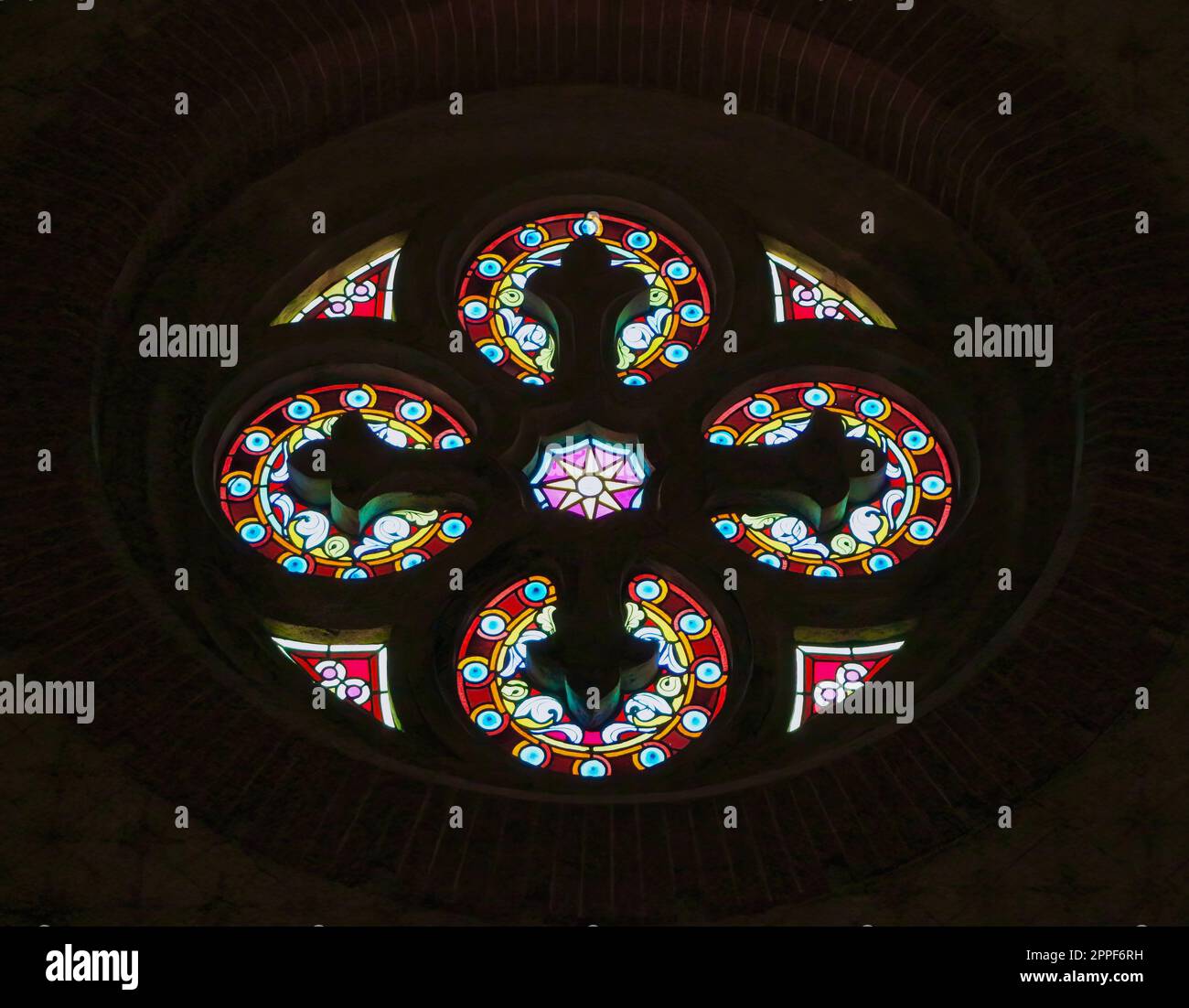 Round stained glass window Comillas Pontifical University higher ...