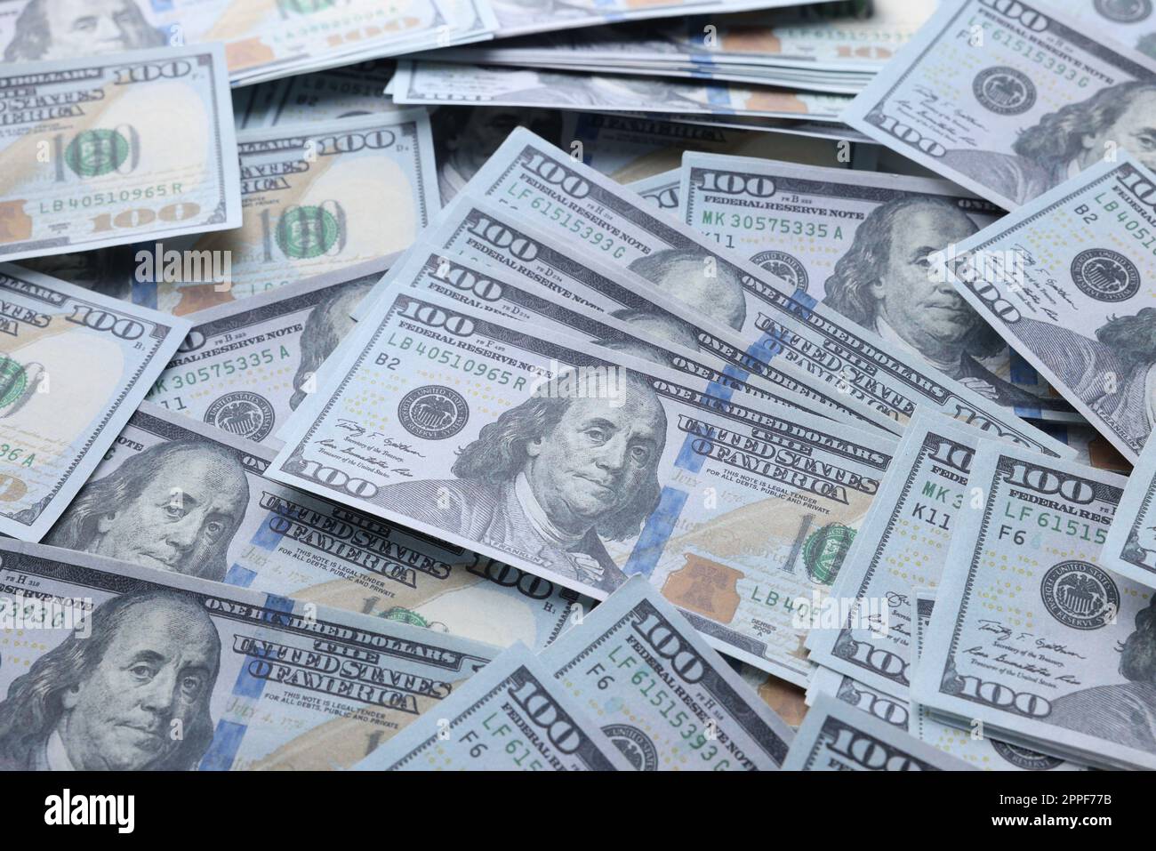 Dollar banknotes as background, closeup view. Money exchange Stock ...