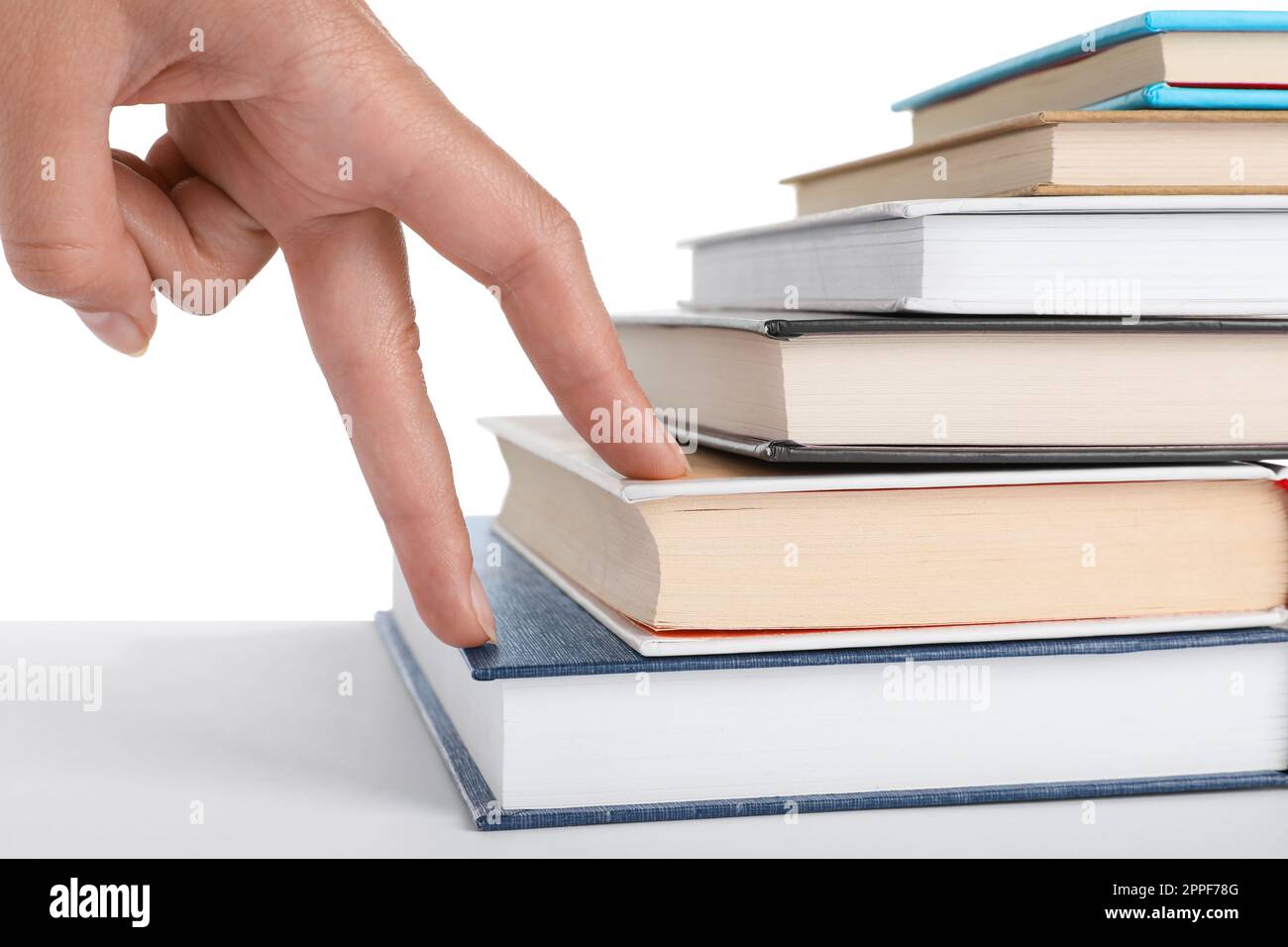 Woman stepping up fingers hi-res stock photography and images - Alamy