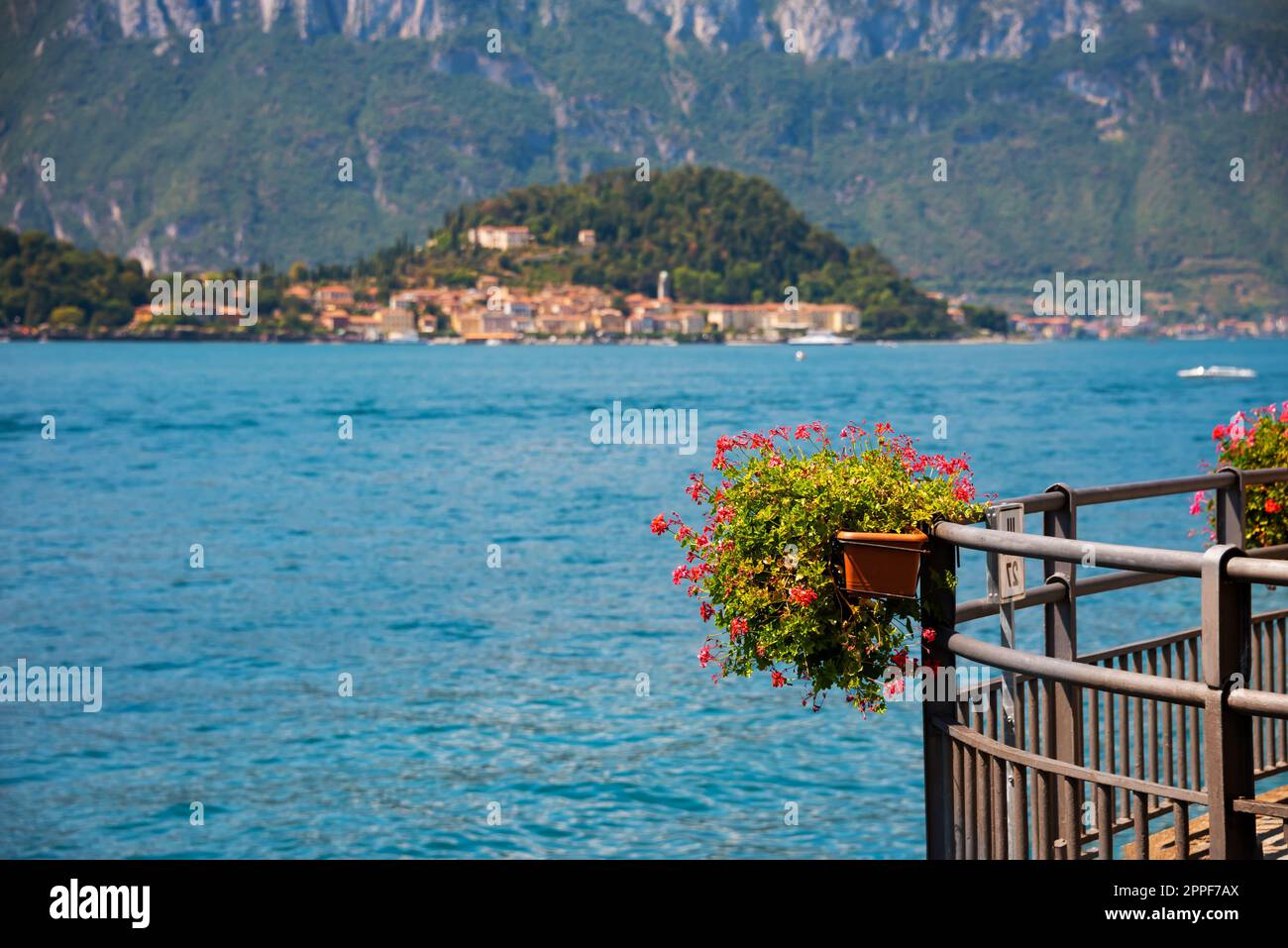 Lake Como. Natural landscape with mountains by lake Stock Photo - Alamy