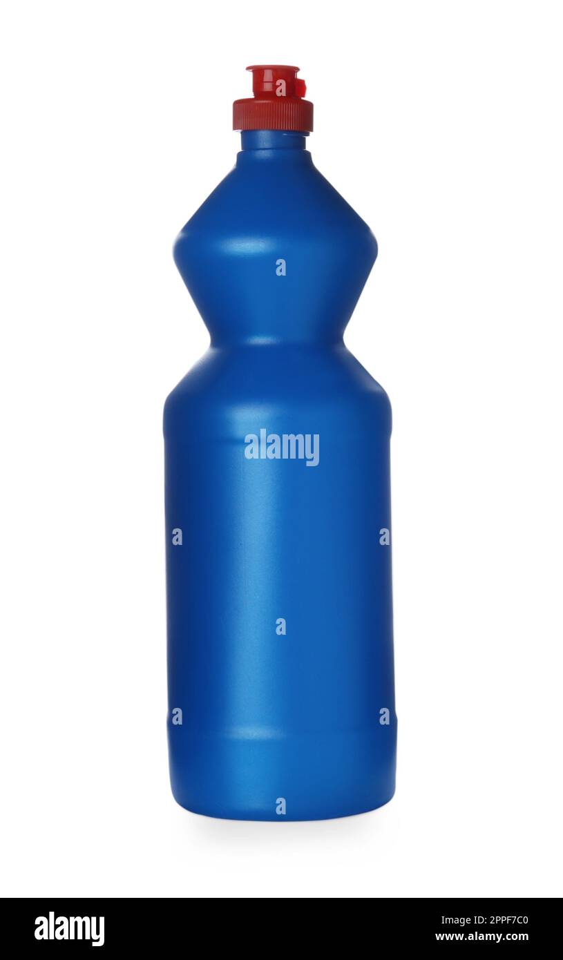 Dark blue bottle of cleaning product isolated on white Stock Photo - Alamy