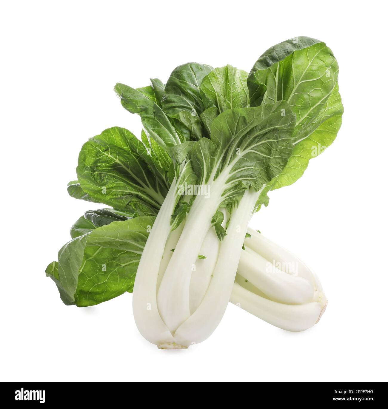 Fresh green pak choy cabbages on white background Stock Photo - Alamy