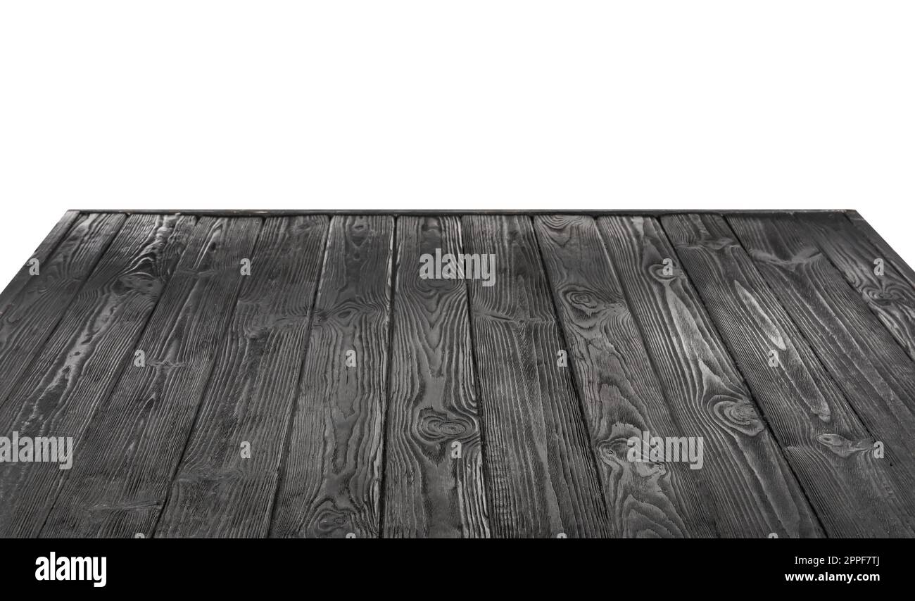 Empty black wooden surface isolated on white Stock Photo - Alamy