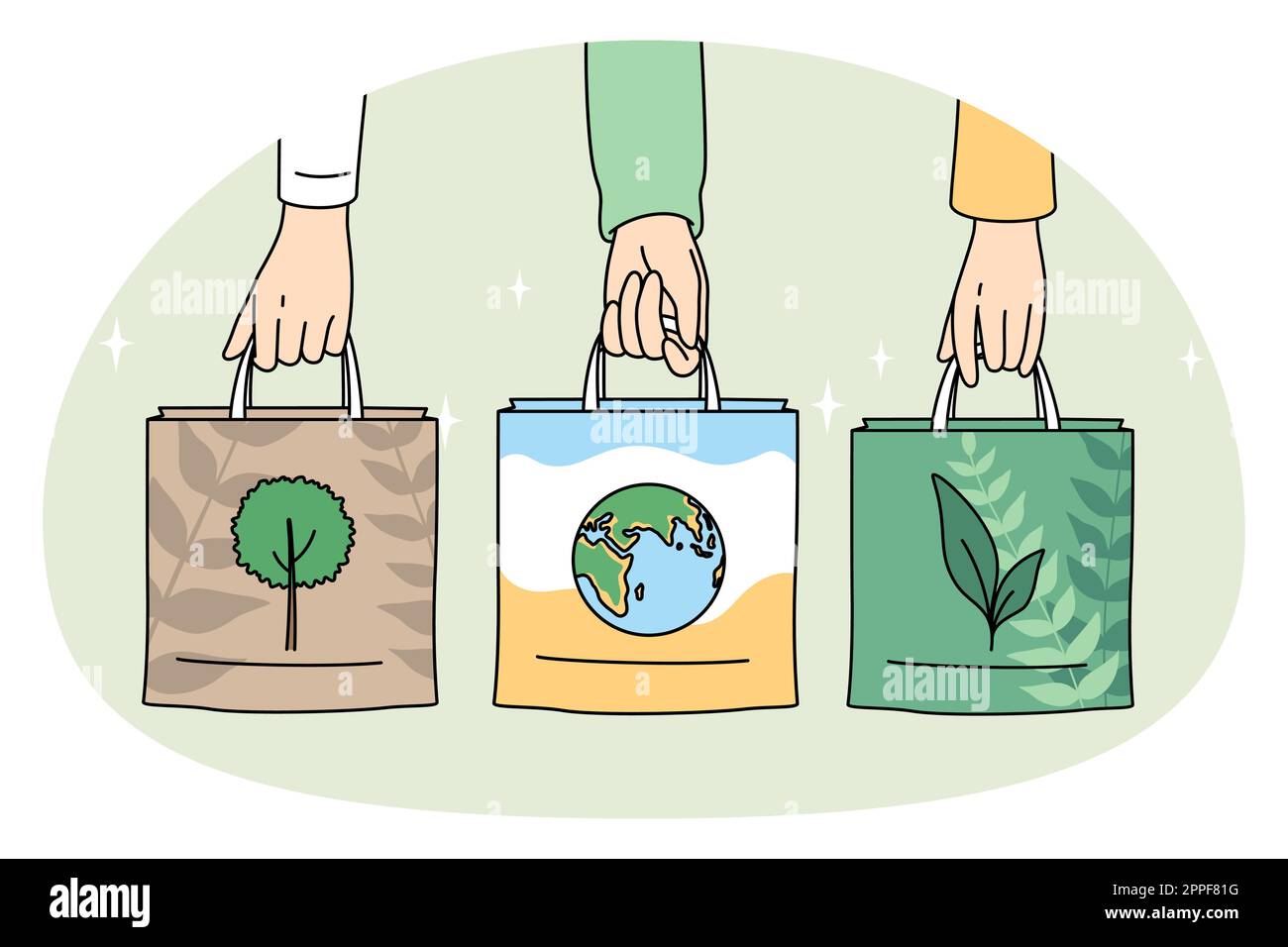 Ecology care and eco-friendly things concept. Human hands holding eco ...