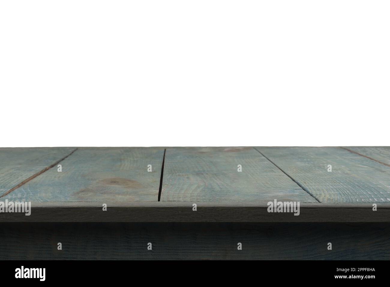 Empty wooden surface isolated on white. Mockup for design Stock Photo ...