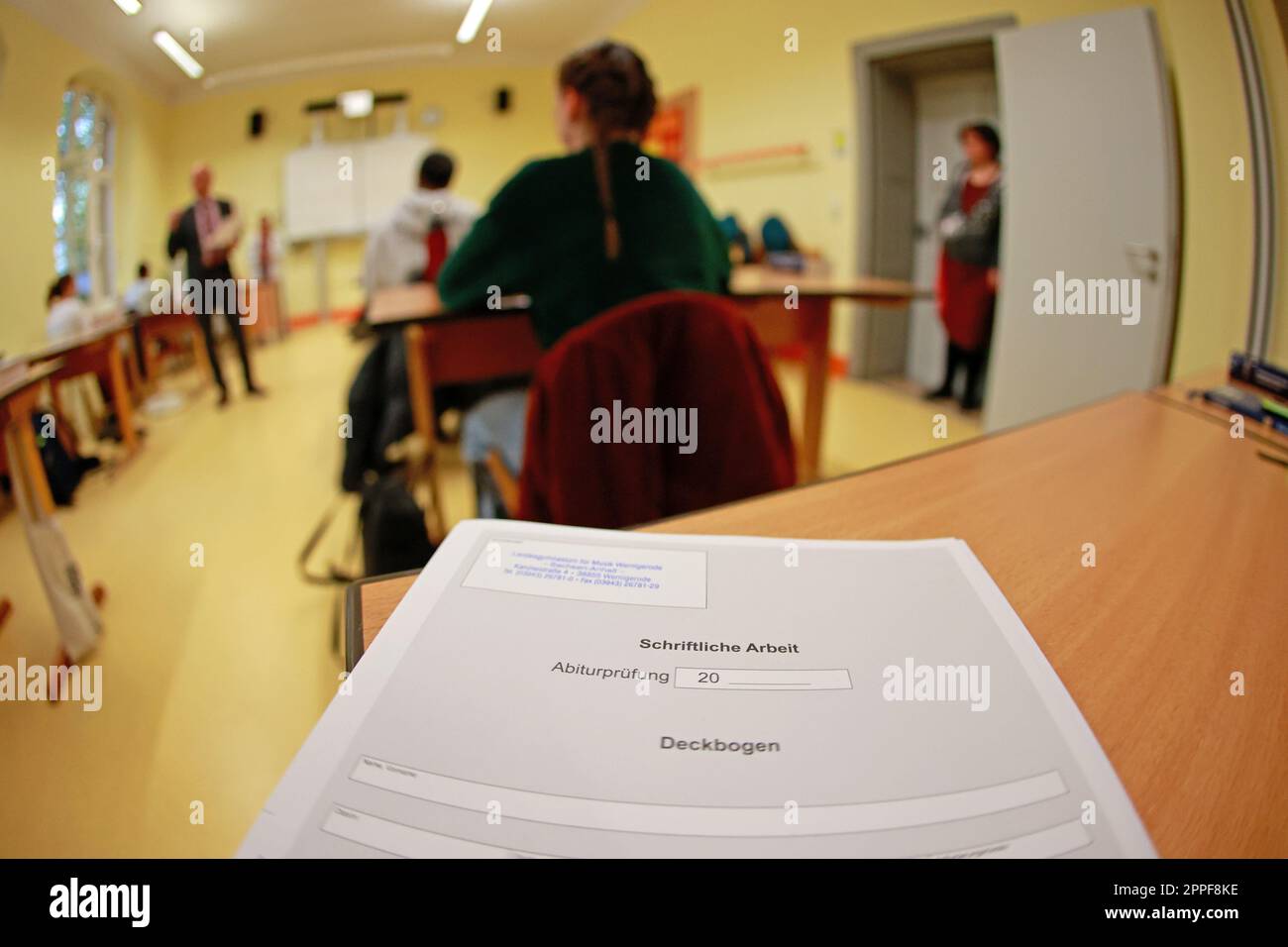 24 April 2023, Saxony-Anhalt, Wernigerode: Students at the ...