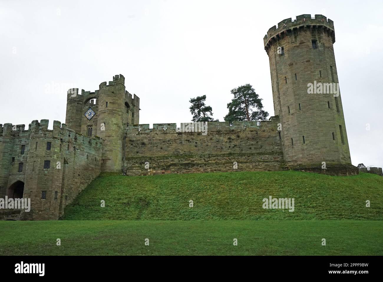 Exterior architecture and building design at Warwick castle, Medieval ...