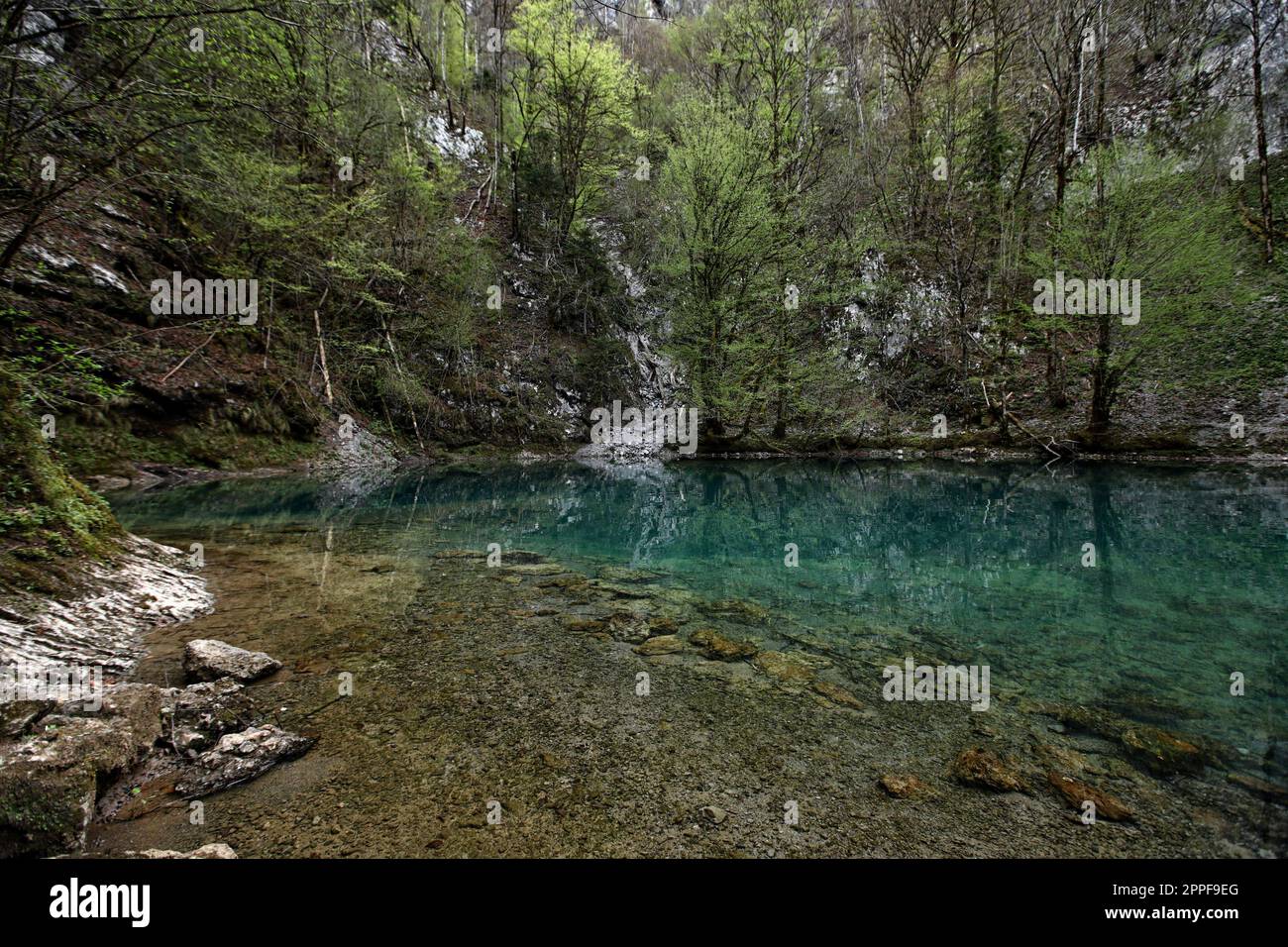 Gorski Kotar, Croatia. 23rd Apr, 2023. The source of the Kupa River in ...
