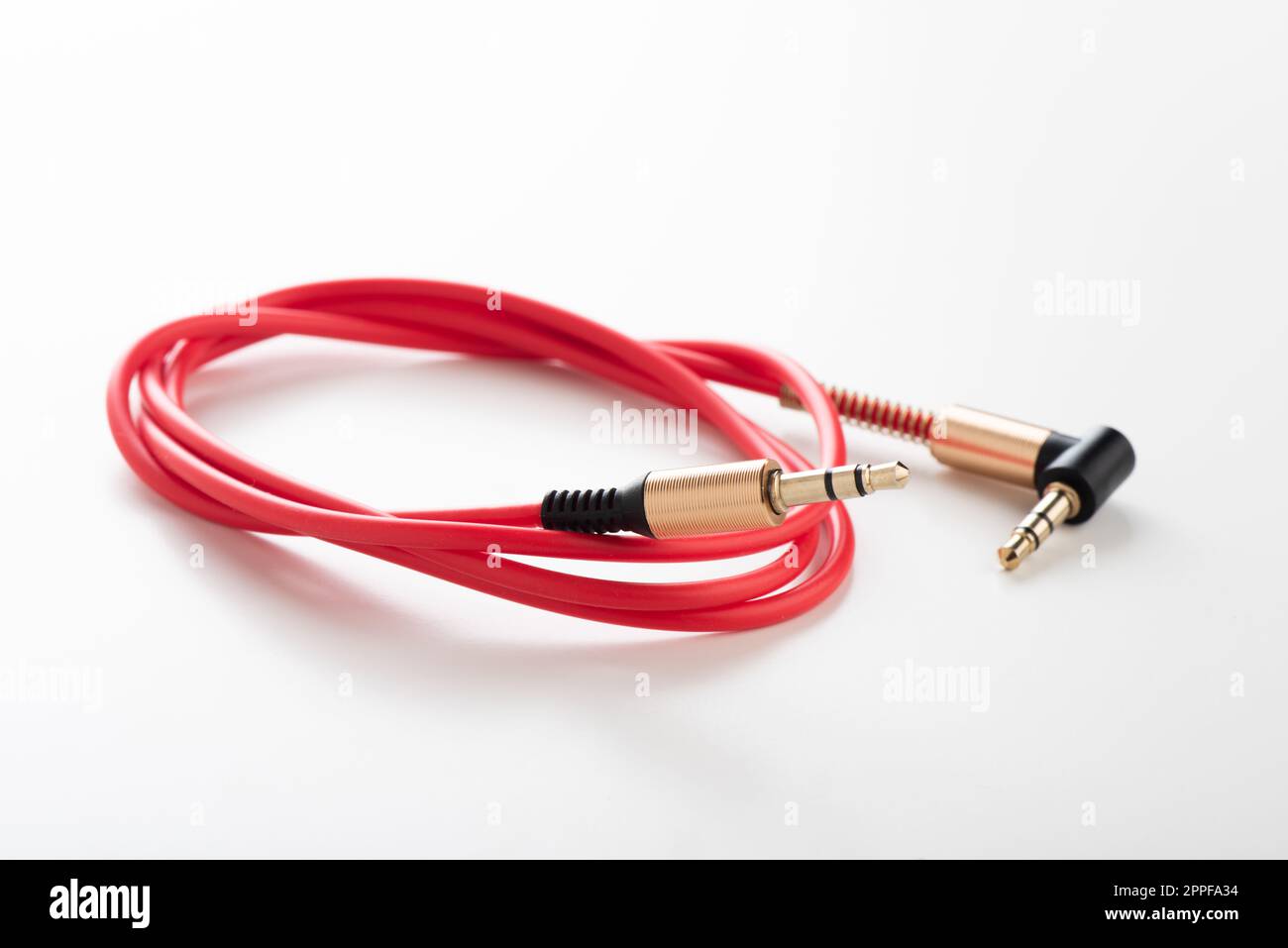 Red AUX(Auxiliary) cable with 3.5 mm jack Male-to-Male isolated over ...
