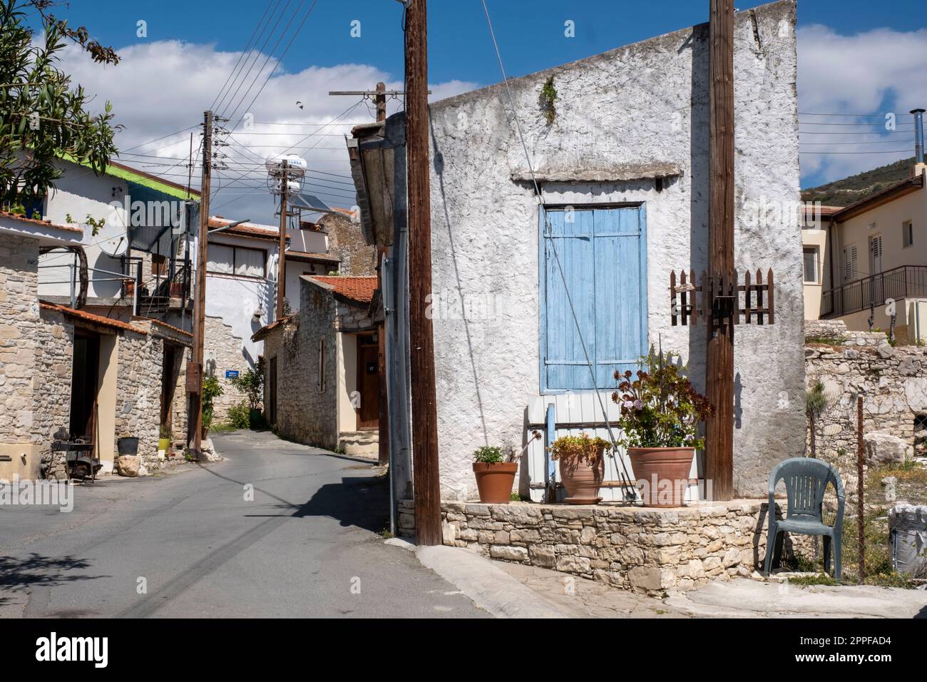 Street scene, Lania village, Cyprus Stock Photo - Alamy