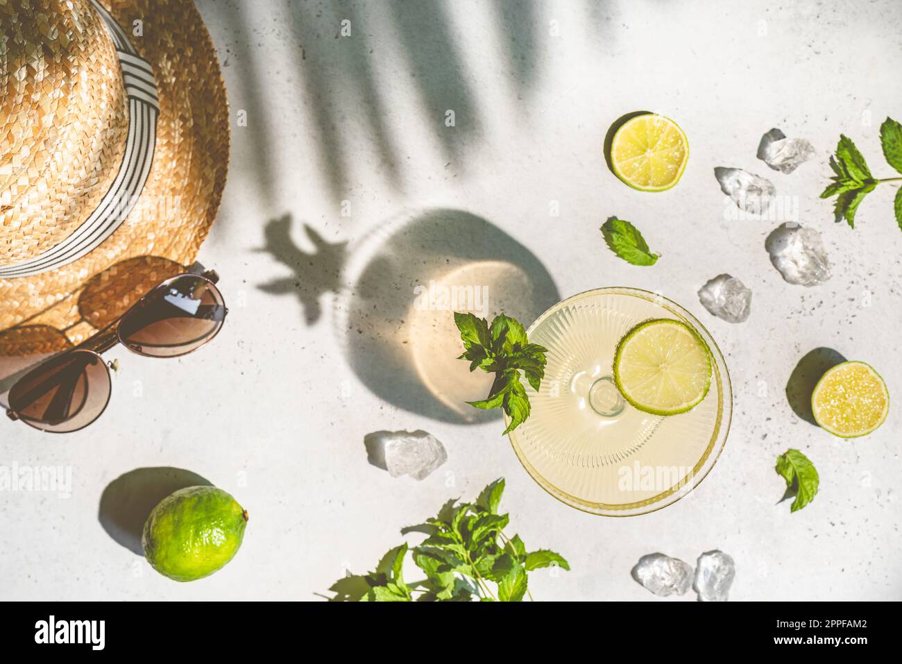 Summer cocktail mojito with ice Stock Photo - Alamy