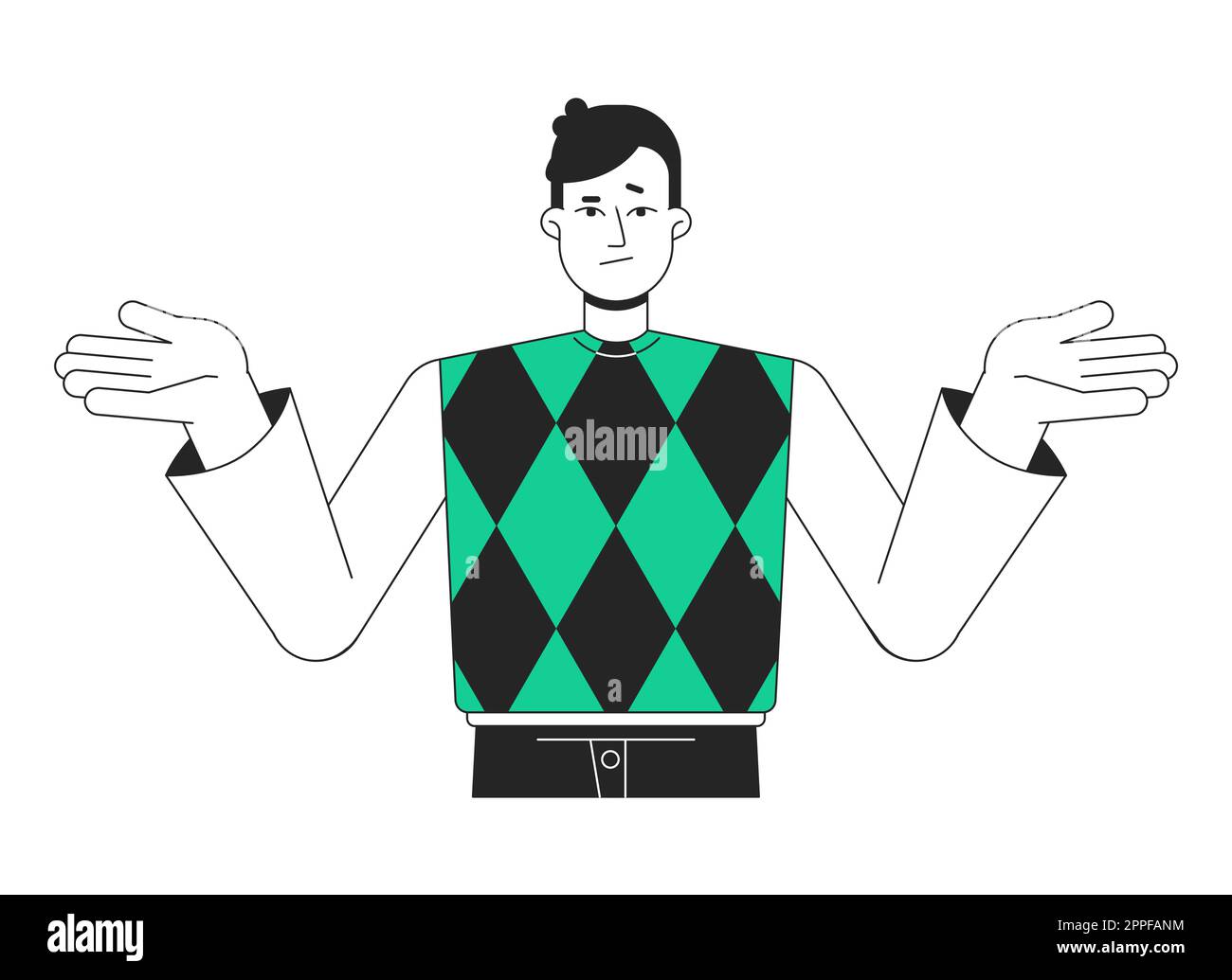 Young confused man shrugging Stock Vector Images - Alamy