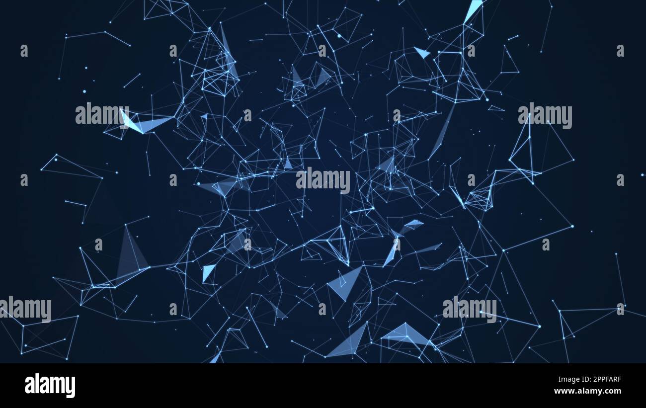 Abstract background of geometric shapes. Connections in the form of ...