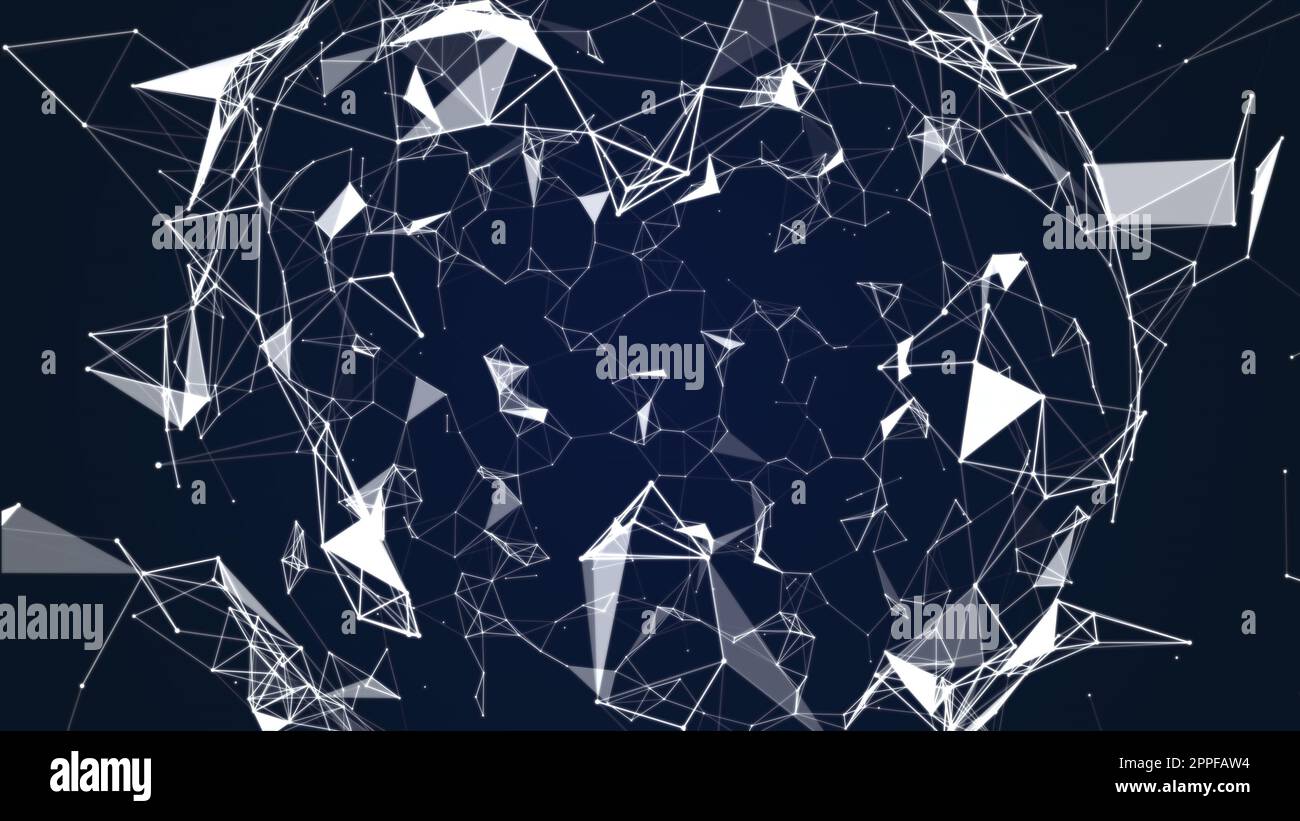 Abstract background of geometric shapes. Connections in the form of ...