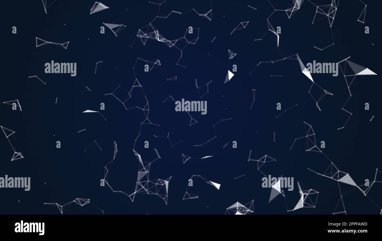 Abstract background of geometric shapes. Connections in the form of ...