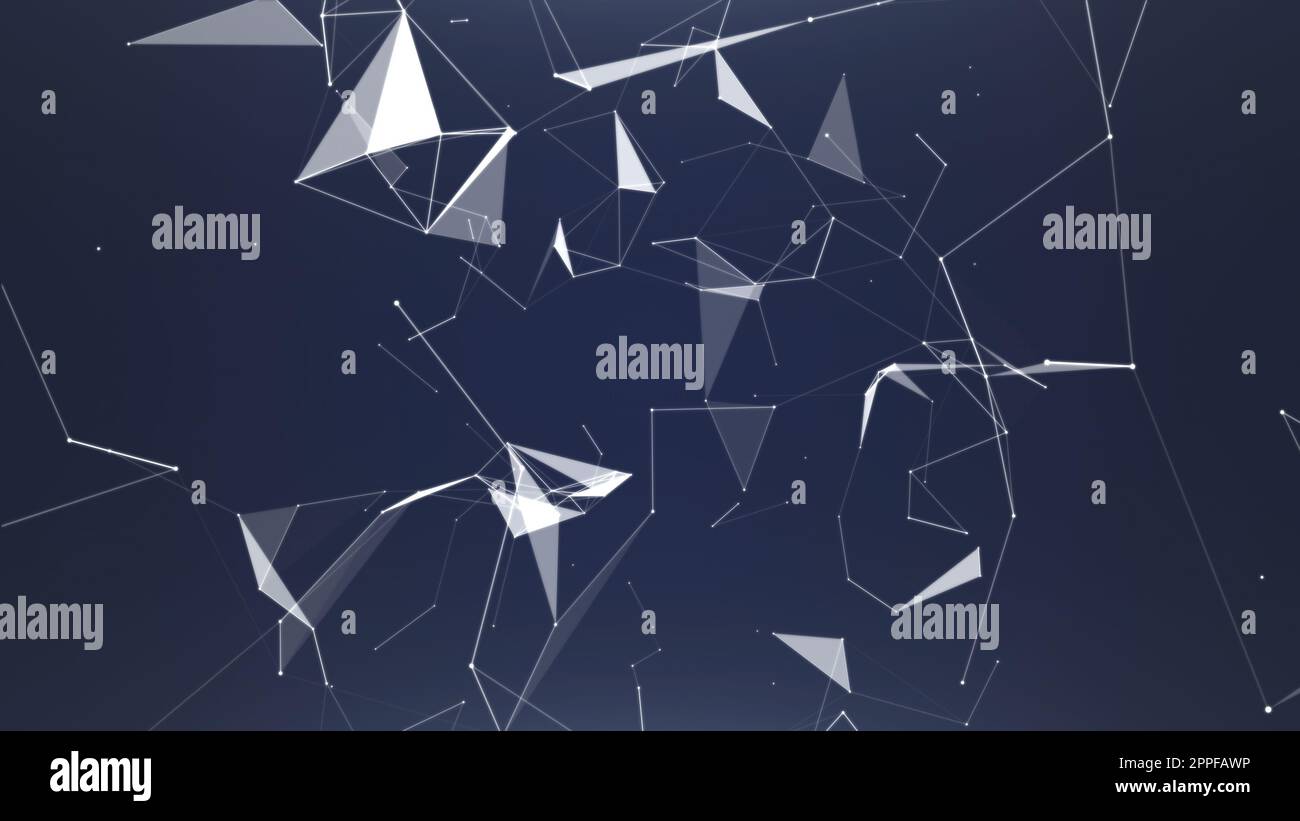 Abstract background of geometric shapes. Connections in the form of ...