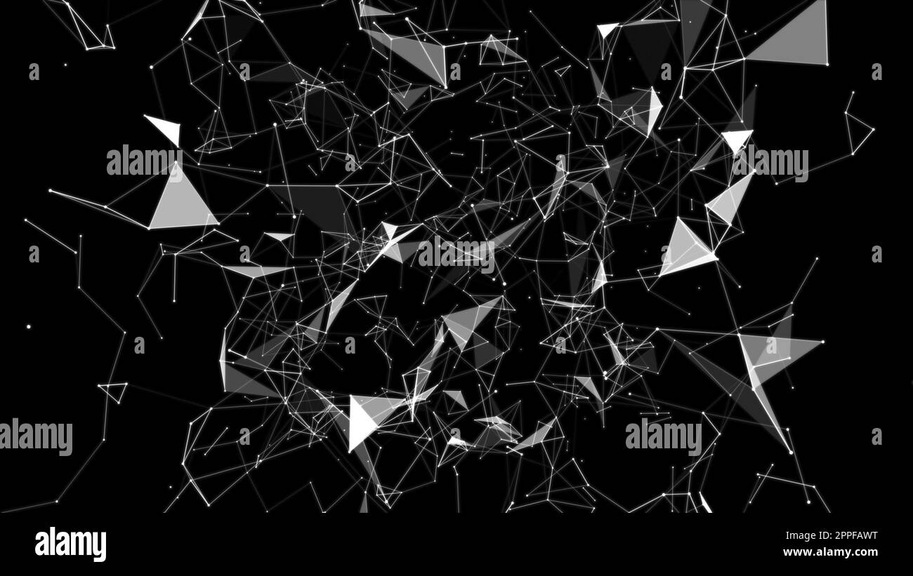 Abstract background of geometric shapes. Connections in the form of ...