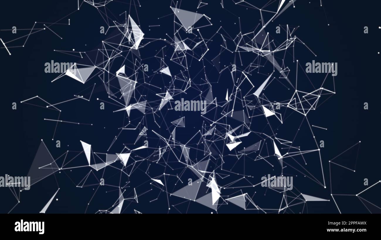 Abstract background of geometric shapes. Connections in the form of ...